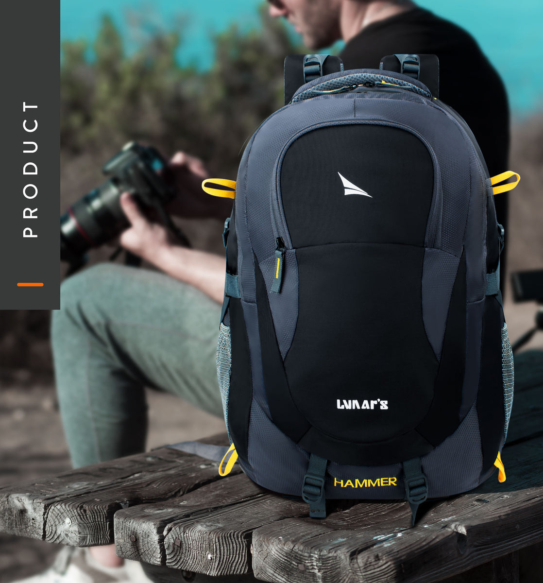Lunar's Hammer 50L Laptop Backpack with Raincover and 1 year Warranty